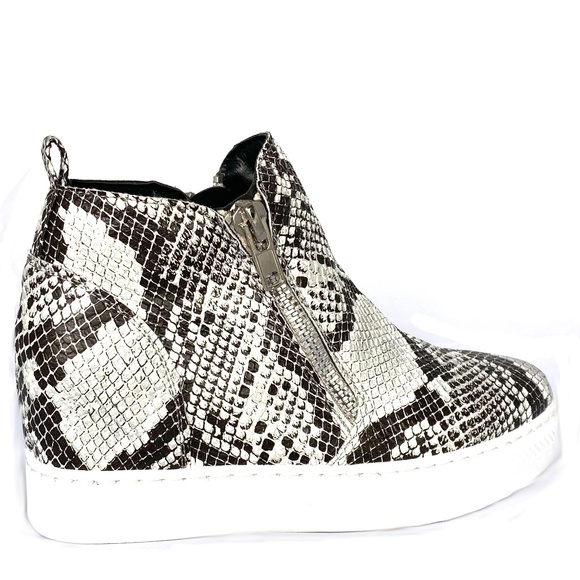 Snake Skin Print | Shoes | Snake Print Blackwhitegray Side Zipsilver ...
